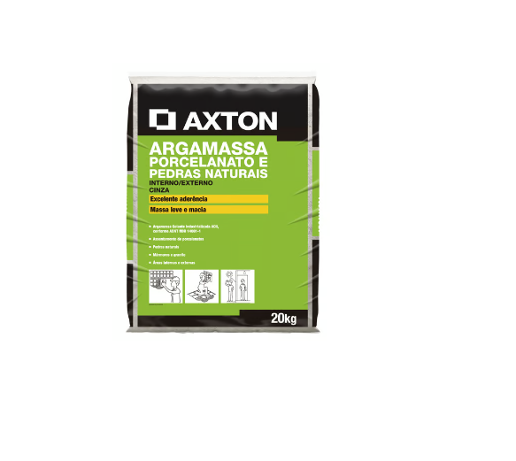 Argamassa Porcelanato Interno e Externo Cinza 20kg Axton ⋆ SHOPPING ...